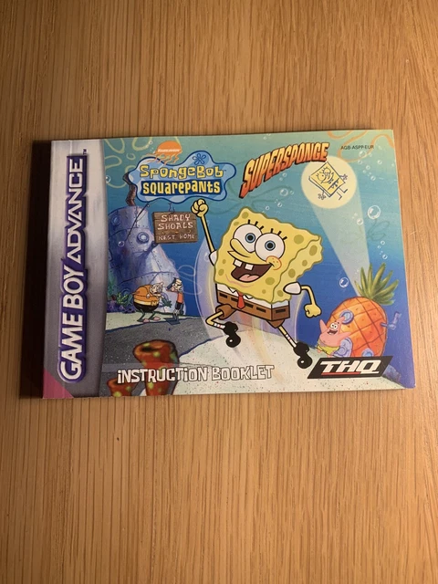 SPONGEBOB SQUAREPANTS SUPERSPONGE Gameboy Advance Instruction Booklet ...