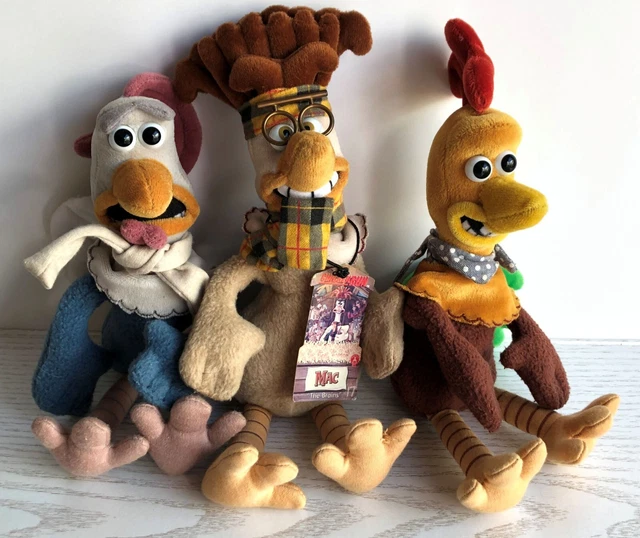 VINTAGE 1999 DREAMWORKS Chicken Run Soft Toys x3. Mac. Rocky. Fowler ...