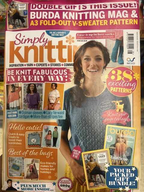 SIMPLY KNITTING MAGAZINE #228 2022 Knit a Pup, Burda, Dolman Sleeves, Best Bags £8.50 - PicClick UK
