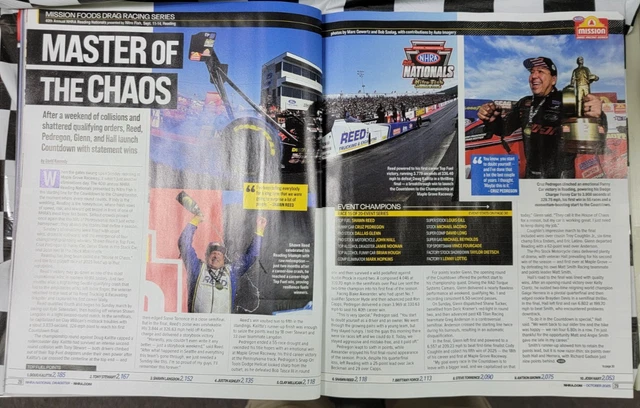 MAGAZINE NHRA NATIONAL Dragster OCTOBRE 2025 Numéro De Drag Racing 10 ...
