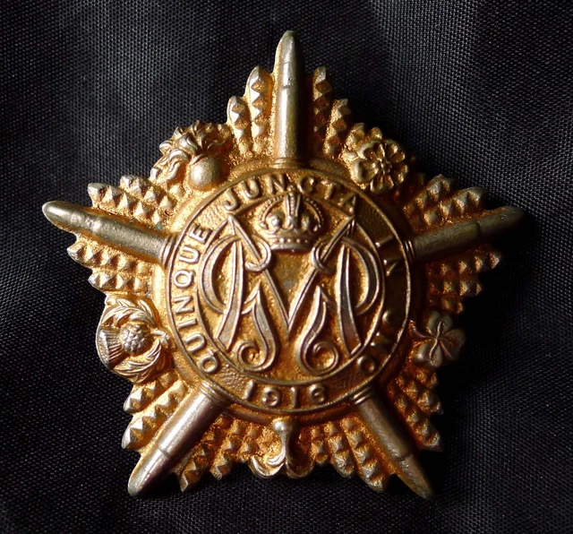 WW1 GUARDS MACHINE Gun Regiment Hat Badge., Gilded White Metal, Two ...