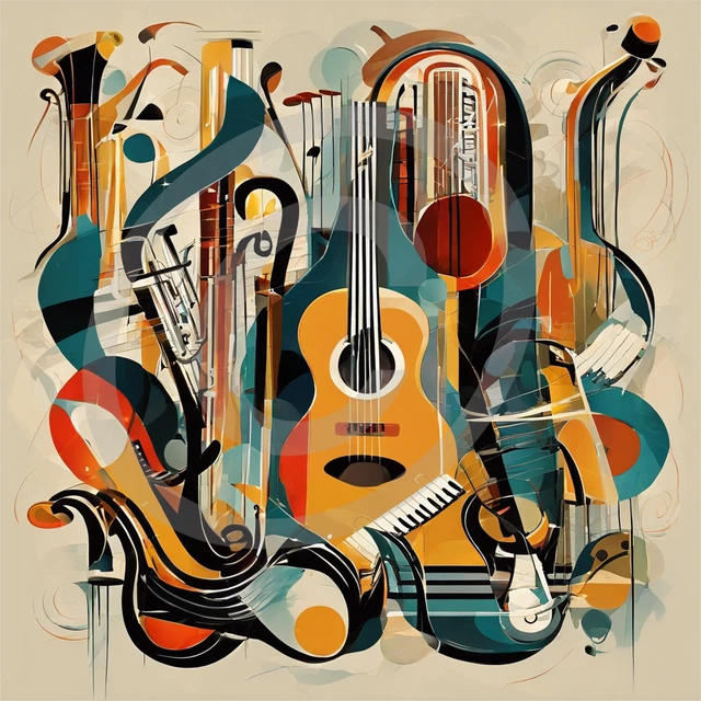 MUSICAL INSTRUMENT ABSTRACT Image/Digital Download/Printable Art/AI ...