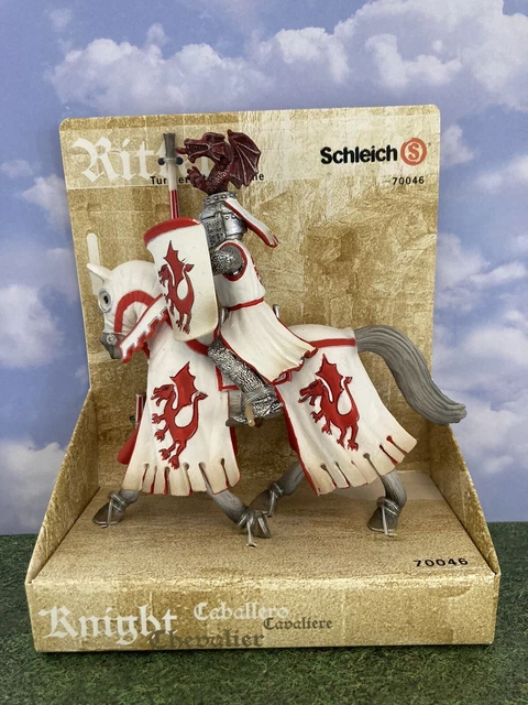 SCHLEICH RITTER KNIGHT Red & White Dragon Tournament Knight On Horse ...
