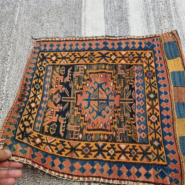 HAND MADE OLD small collectable Wool Killim Sumak Bag Face Shahsavan ...