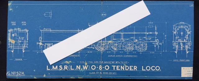 JOHN SKINLEY 00 Gauge Drawing - 52H Lmsr (Ex Lnwr G2) 7F 0-8-0 Tender ...