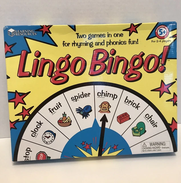 LINGO BINGO LANGUAGE Board Game Two Games For Rhyming & Phonics; Home ...