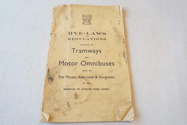 1953 LYTHAM ST Annes Blackpool Tramways Tram Bus Rule Book £23.99 ...