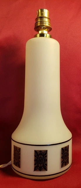 LAMPE LEUNE ART déco signée en verre avec decor emaillé EUR 80,00 ...