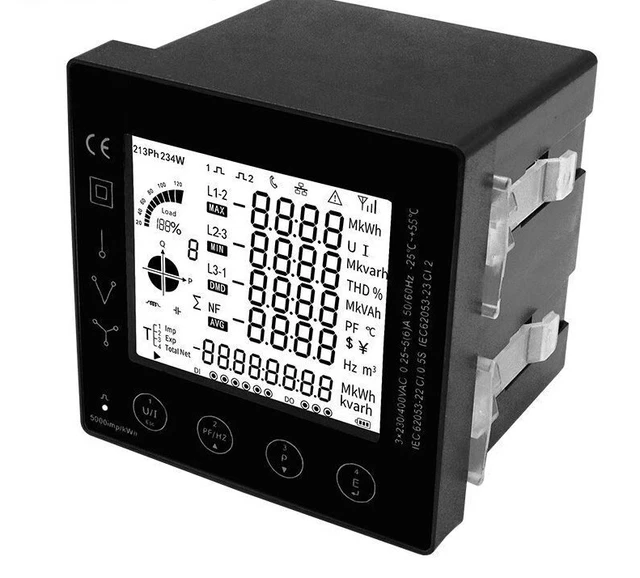 ELECTRIC POWER METER 3 Phase Energy Consumption Panel Durable Modbus ...