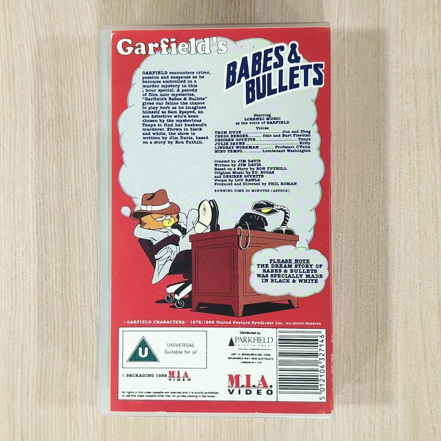 GARFIELD'S BABES & Bullets VHS Video 1989 UK Release Garfield Cartoon ...