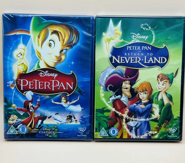 DISNEYS PETER PAN & Peter Pan 2 Return to Neverland DVD's (New and ...