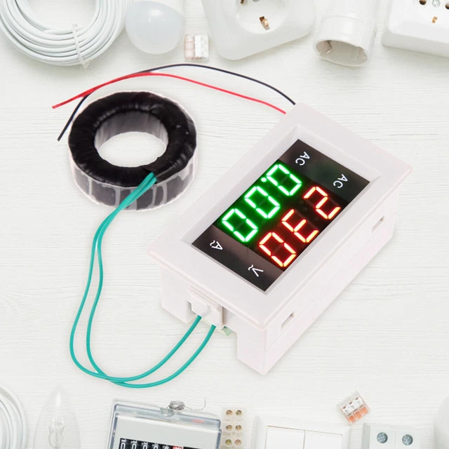 AC DIGITAL AMPEREMETER Voltmeter LCD-Panel Amp Voltmeter 100A 300V 110V ...
