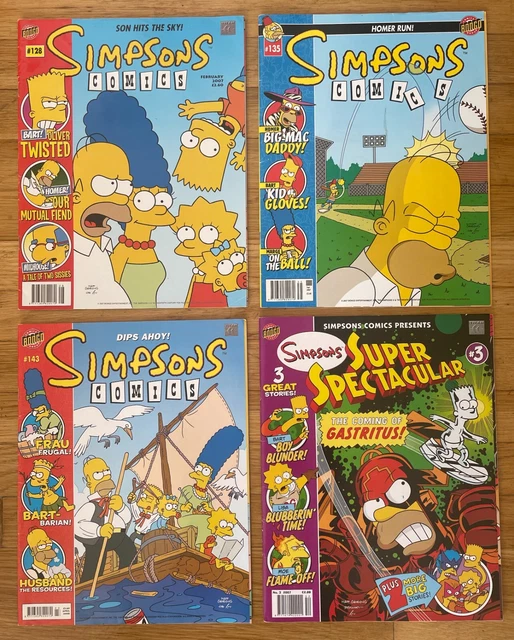 UK SIMPSONS COMIC Book Lot w/ Posters Bongo Comics 128 135 143 ...