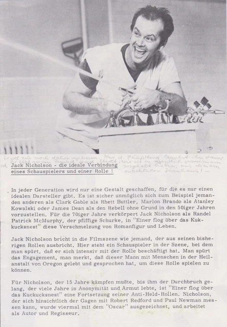 PROGRAMMHEFT &EINER flog über das Kuckucksnest" Neuer Kurier Nr. 170 ...