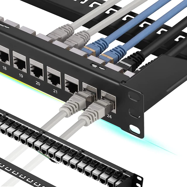 PATCH PANEL 24 Port Cat7 with Inline Keystone 10G Support, Coupler ...