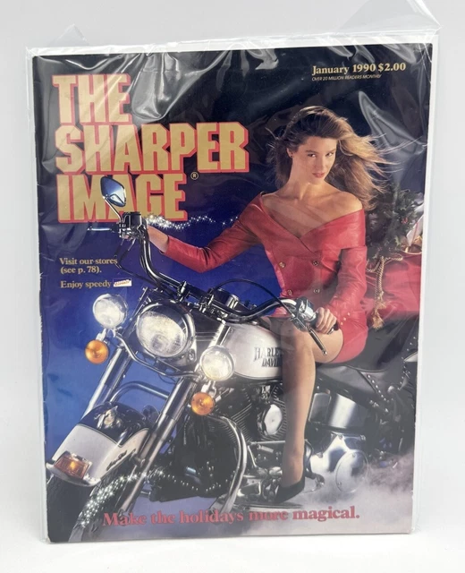 THE SHARPER IMAGE Catalog January 1990 HARLEY DAVIDSON BIKER GIRL COVER ...
