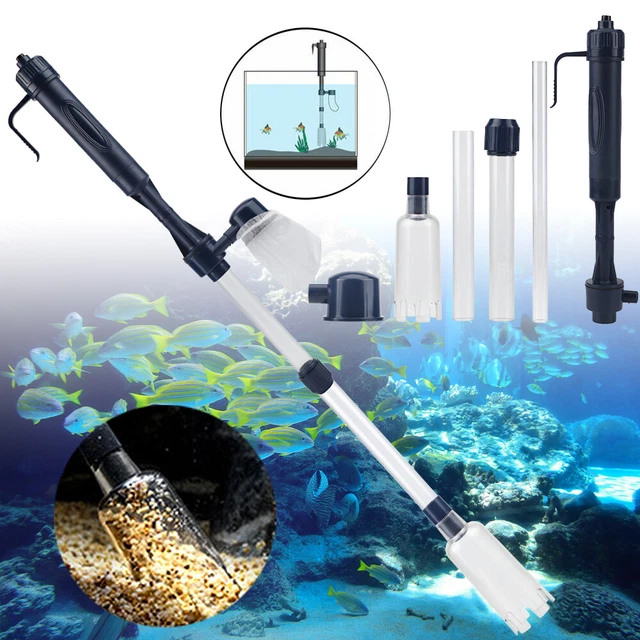 FISH TANK CLEANER Syphon Change Pump Water Filter Aquarium Vacuum ...