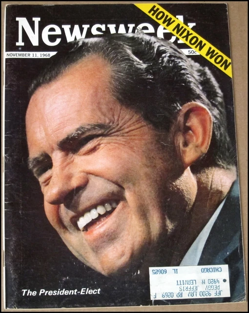 11/11/1968 NEWSWEEK MAGAZINE President-Elect Richard Nixon Election ...