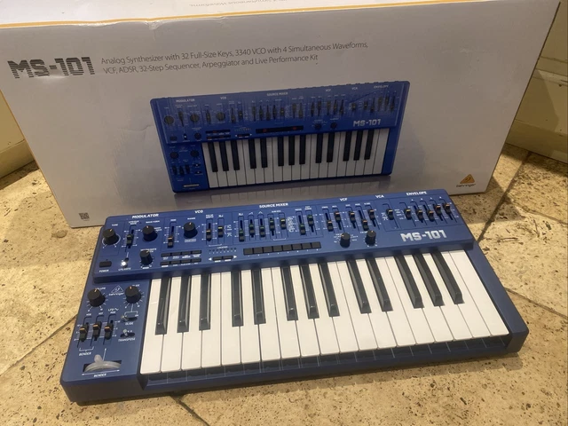 BEHRINGER MS-101 SYNTHESIZER BLUE fully boxed/instructions EXCELLENT £ ...