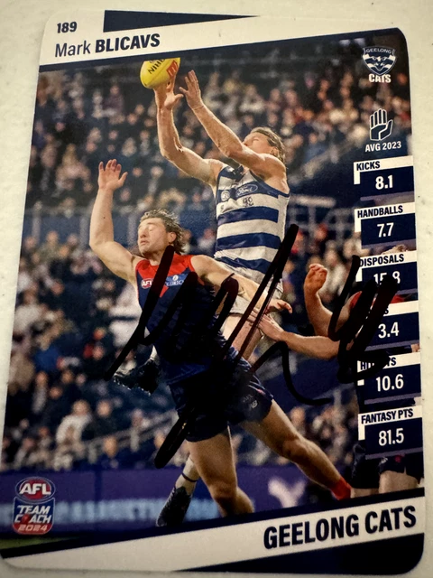 GEELONG CATS MARK Blicavs Signed 2024 Teamcoach Silver Trading Card $9. ...