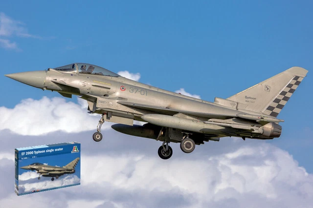 MODELLAUTO MODEL KIT bausatz modellbau Italeri EF-2000 Typhoon Single ...
