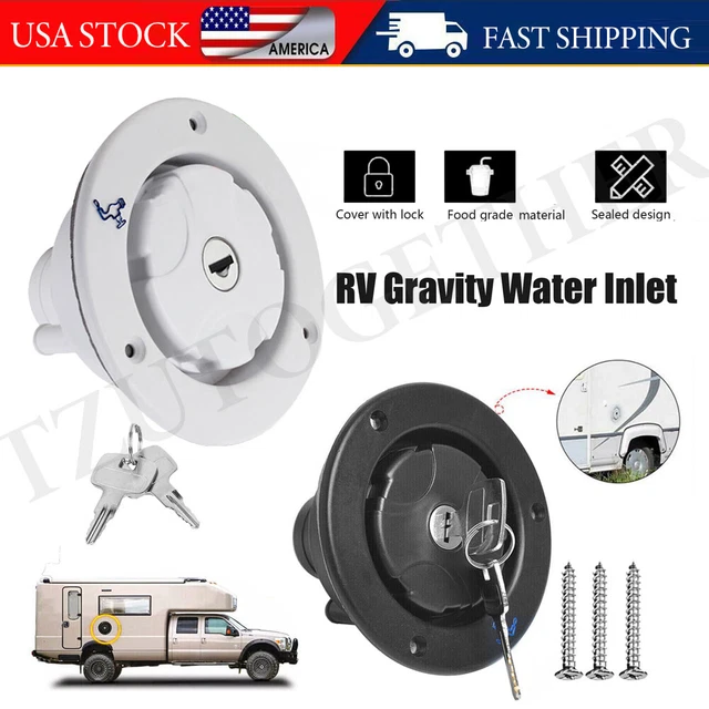 CAR FRESH WATER Lock Inlet Hatch Filler Cap Tank For Caravan Motorhome ...
