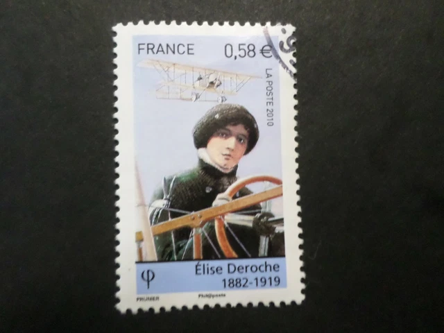 FRANKREICH 2010, BRIEFMARKE 4504, Luftfahrt, Elise Deroche, Entwertet ...