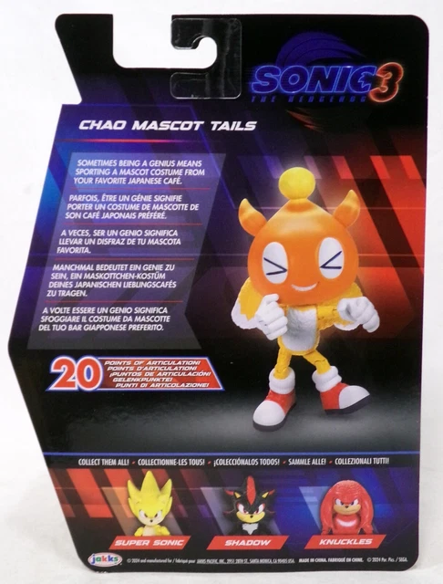 JAKKS PACIFIC 2024 Sonic The Hedgehog 3 Película Choa Mascota Tails 5 ...