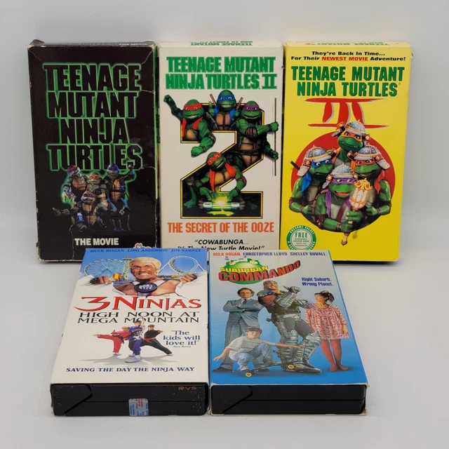 TMNT VHS MOVIE Lot Teenage Mutant Ninja Turtles 1 2 3 Hulk Hogan Ninjas ...