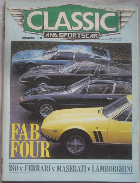 CLASSIC & SPORTSCAR 02/1987 featuring Lamborghini Espada, Ferrari ...