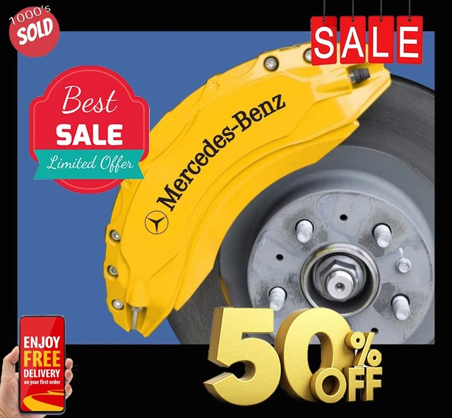 MERCEDES BENZ STYLE Brake Caliper Decals Stickers AMG A45 C63 (x 6) Curved £7.99 - PicClick UK