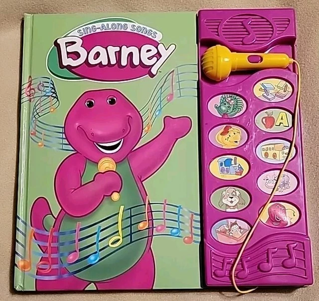 BARNEY SING-ALONG SONGS w/Microphone Hardcover Book 1999 Lyons Baby Bop ...