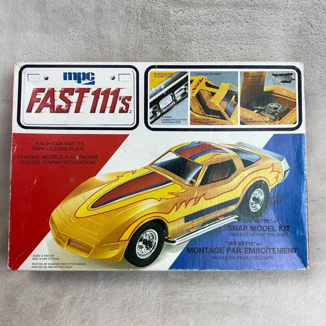 VINTAGE MPC FAST 111's Jet Vette Corvette 1/20 Scale Model Kit $52.50 ...