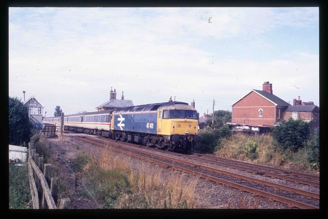 35MM SLIDE BR British Rail Diesel Loco Class 47411 sibsey skeg line ...