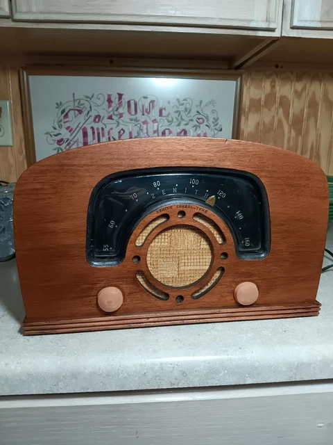 VINTAGE ZENITH CONSOLE Tone Tube Radio Model 6D2614 Wood WORKS $115.00 ...