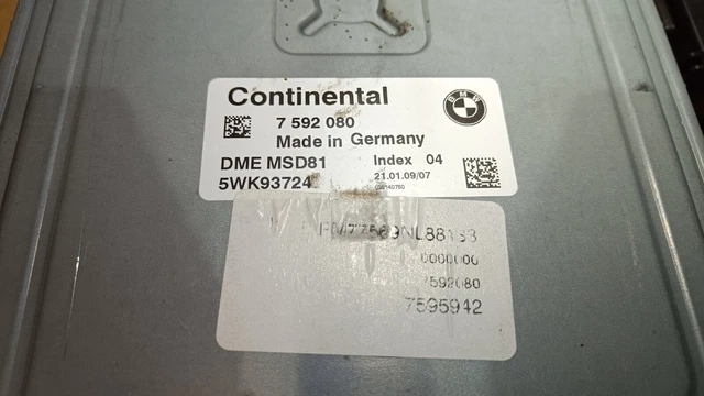 BMW E90 E92 E93 335i N54 B30 ENGINE ECU DME CONTROL UNIT 7592080 MSD81 ...