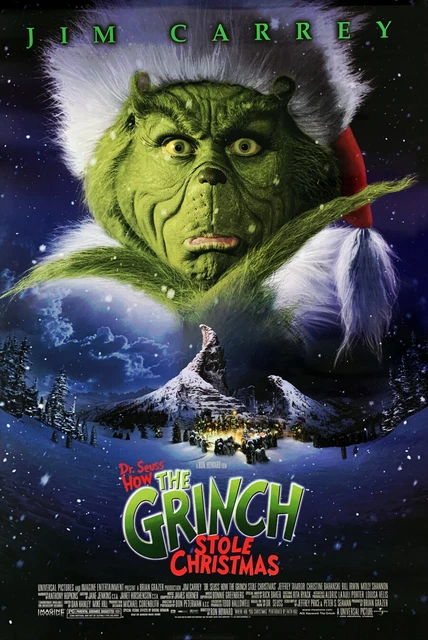 THE GRINCH MOVIE POSTER 2 Sided ORIGINAL RARE FINAL RATED 27x40 JIM ...