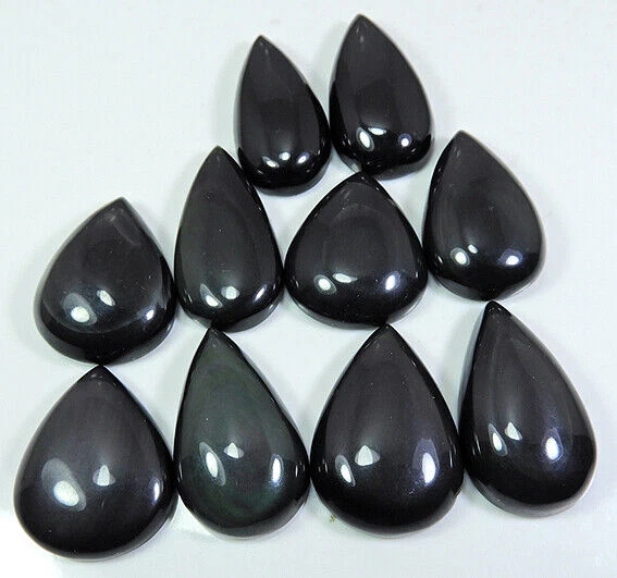 389CTS. RAINBOW NATURAL Obsidian Cats Eye Quartz Healing Gemstone 10 ...