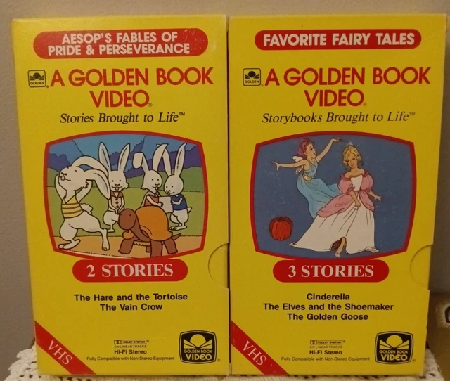 A GOLDEN BOOK VIdeo VHS Lot Aesops Fables Favorite Fairy Tales Dolby £7 ...