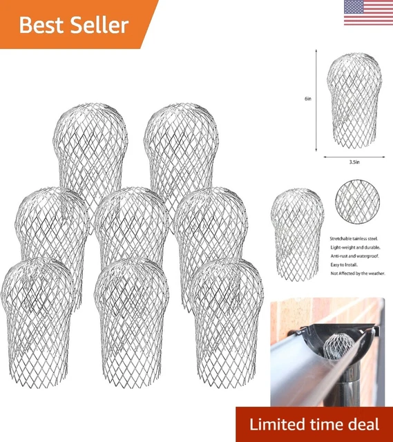 EXPANDABLE ALUMINUM GUTTER Downspout Guards - 3.5 Inch Filter Strainer ...