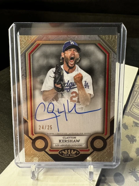 AUTO CLAYTON KERSHAW 2024 Topps Tier One Lamina Rossa /25 Los Angeles Dodgers NUOVO EUR 451,52 ...