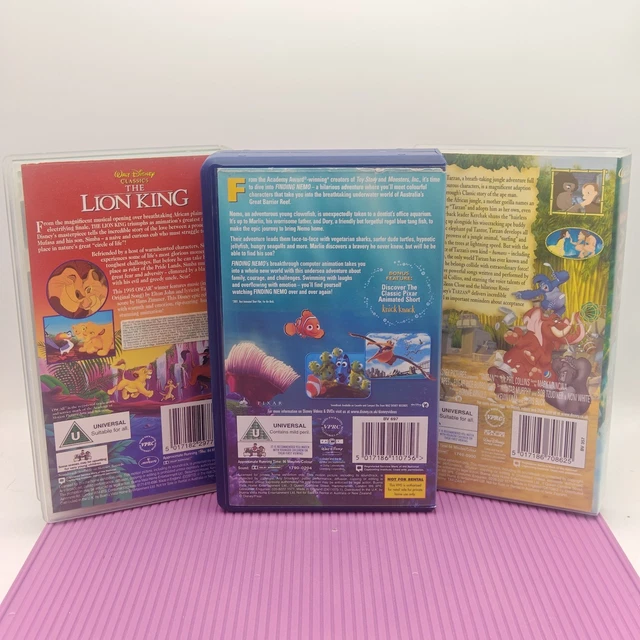 FINDING NEMO VHS Tarzan The Lion King Walt Disney Pixar Bundle Box Set ...