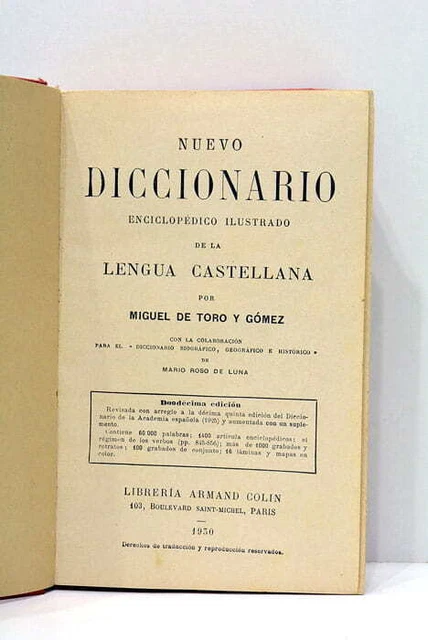 NUEVO DICCIONARIO ENCICLOPÉDICO ilustrado de la lengua castellana Paris ...