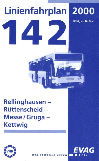 LINIENFAHRPLAN BUS LINIE 142 Essen 2000 EUR 1,00 - PicClick DE