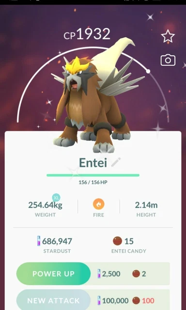 SHINY LEGENDARY Entei!!! - Pkmn Go!!! - Non Registered!!! £12.27 ...