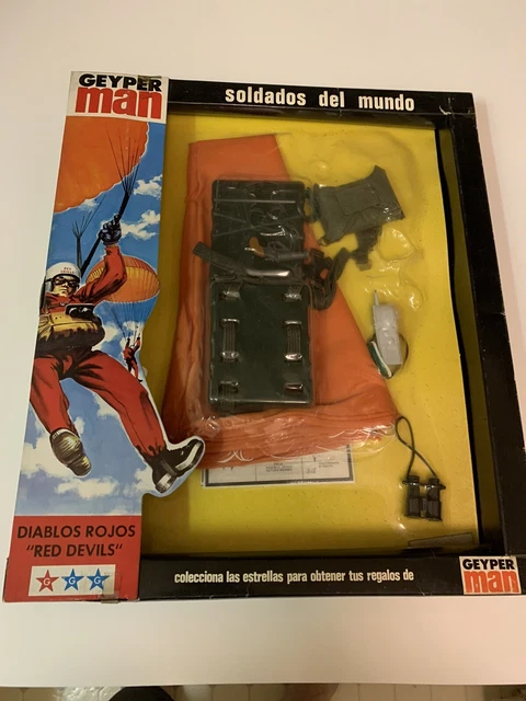 GEYPERMAN ACTION MAN Team GI Joe 1975 Red Devils parachute loose still ...