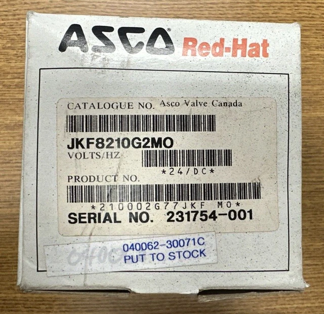 ASCO RED-HAT JFK8210G2MO Solenoid Valve 1/2" Npt **New In Box** $109.99 ...