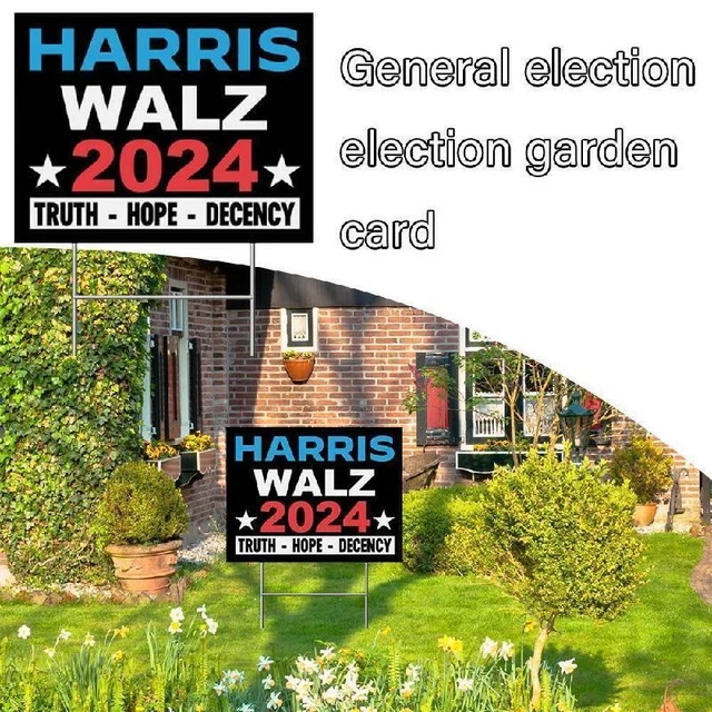 HARRIS WALZ TRUTH Decency 2024 Election Yard Sign Stake Metal with HOT ...