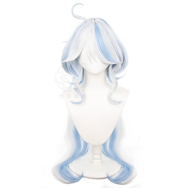 PARRUCCA GENSHIN IMPACT Furina Water God Furina Cosplay Blu e Bianco ...