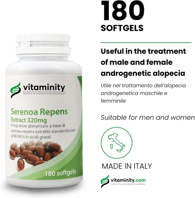 SERENOA REPENS 320 Mg - 90-95%, Integratore Contro L'Ingrossamento ...